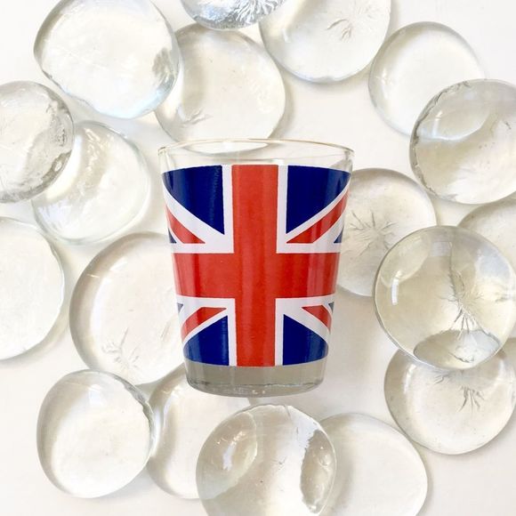 Dining | Union Jackbritish Flag Print Goldrim Shot Glass | Poshmark